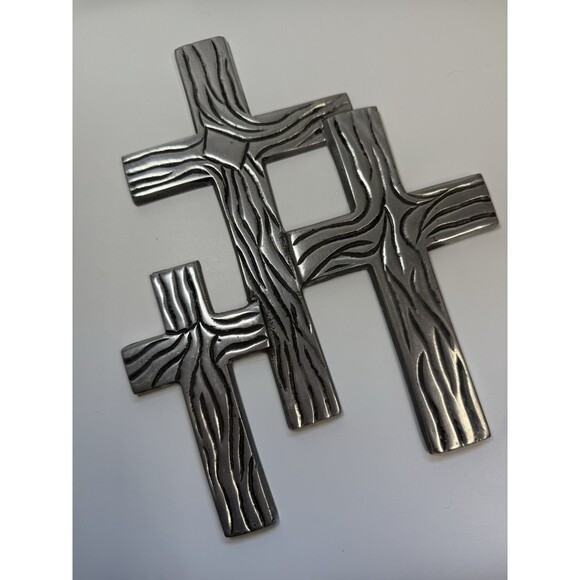 Accents | Triple Connected Pewter Crosses Made In India Wall Hanging ...